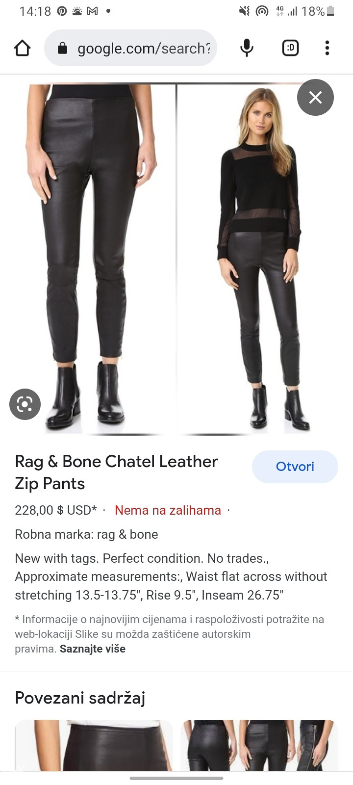 Kozne helanke Rag & Bone XS - Pantalone i hlače za žene - OLX.ba